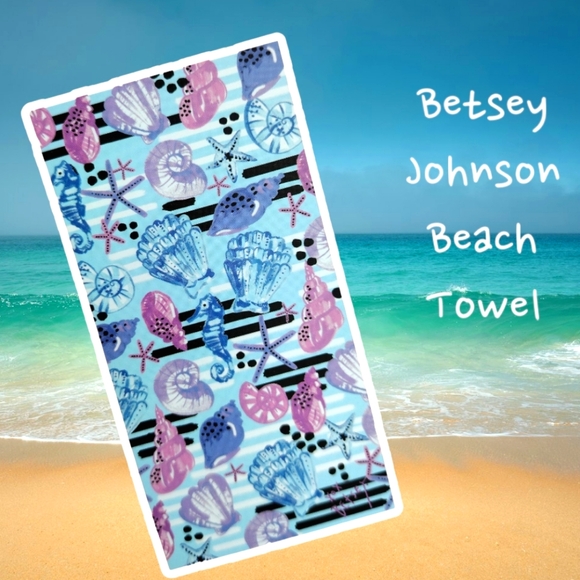 Betsey Johnson | Bath | Nwt Betsey Johnson Blue Shell Starfish Beach Towel | Poshmark